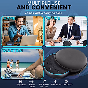 PyleUsa Conference Speaker Bluetooth Speakerphone - Multipurpose Conference & Streaming Speaker,Noise Canceling Swiss Immersive Crisp Voice Pickup for Office,Travel,Home, w/USB-C,Aux Cables - PSCN42