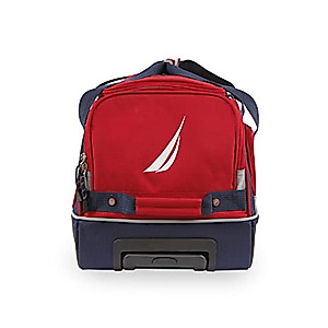 NAUTICA Submariner 22" Rolling Duffel, RED/Navy