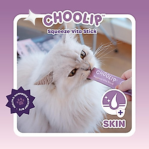 Squeeze Vita Stick Soft Cat Treats and Dog Treats. 49pc Skin and Coat Support Pouches for Cats and Dogs Lickable Paste for Dog Lick Mat, Senior Cat Food Wet Cat Food Toppers, Multivitamin for Dog Food