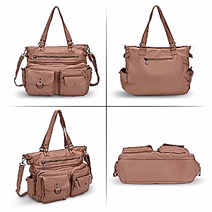 UBORSE Purses and Handbags for Women Large Hobo Bags Top Handle Satchel Shoulder Bag Washed PU Leather Multi-Pocket Tote Bag