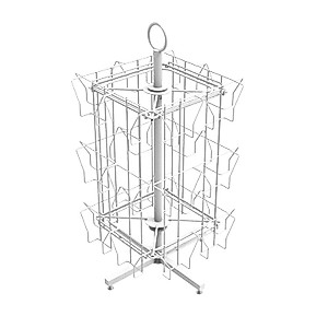 FixtureDisplays® 24 Pocket 5X7 Greeting Card Rack Post Card Birthday Christmas Holiday Display Rack Stand Countertop Tabletop Spinner Rack 15128-WHITE-NF