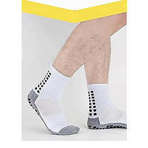 WIYCG Athletic Socks Men's Soccer Socks Anti-slip Gel Cushion Thick Towelled Bottom Shock Absorption Training Socks Manufactured Directly From Factory, 4 Pairs (Combo 4)