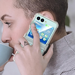 Designed for Galaxy Z Flip 5 Case with Hinge Protection,Samsung Flip 5 Full Cover Shockproof Slim Phone Protection Case Clear for Z Flip 5 5G(2023)-Clear