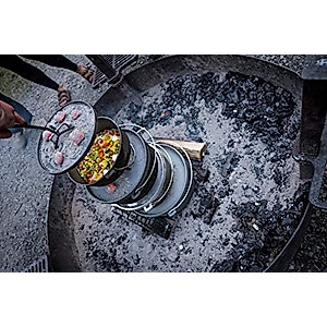 GSI Outdoors Dutch Oven Lid Lifter for Safely Removing Hot Lids, Black Steel, 13” inch