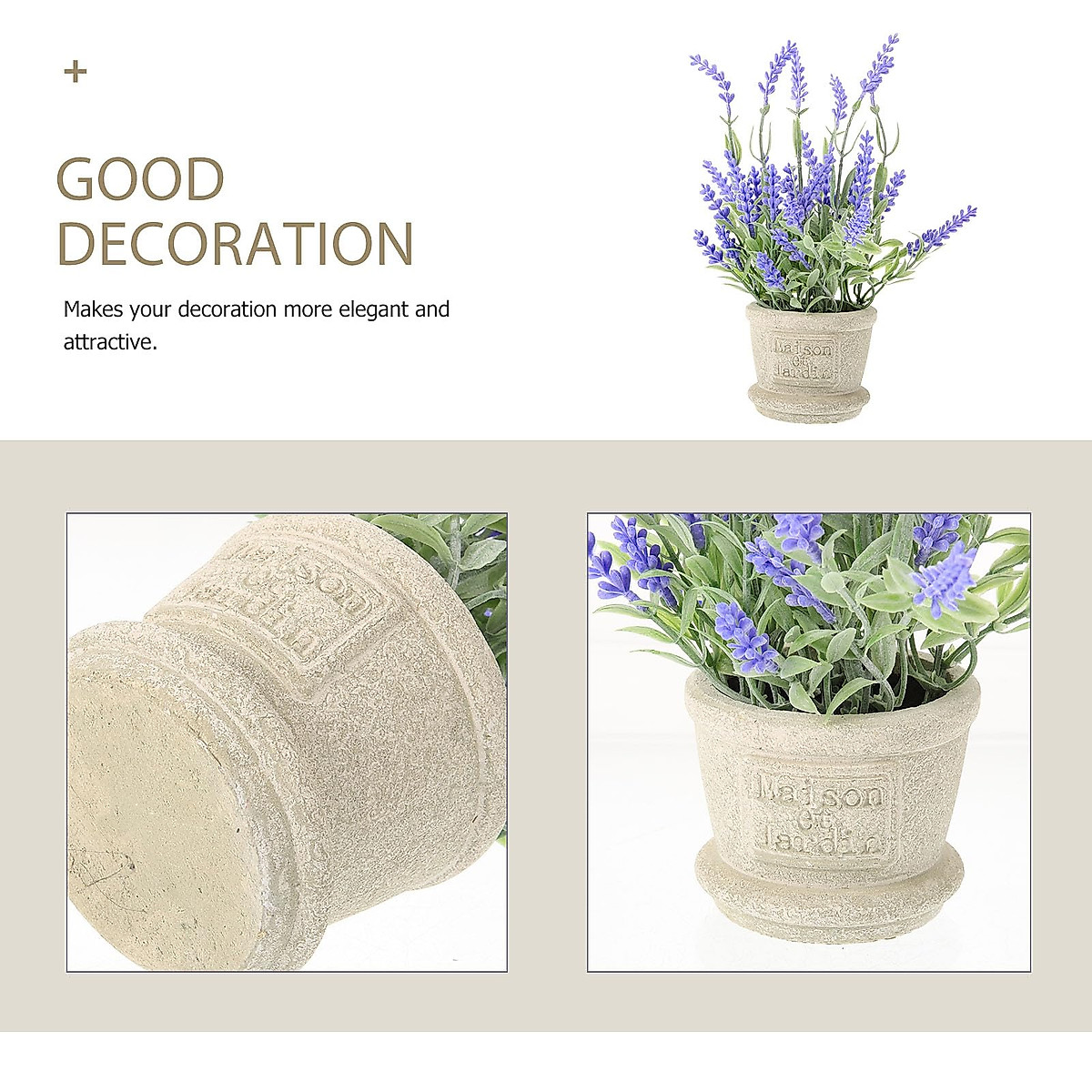 BESPORTBLE Artificial Potted Lavender Plant, Purple, 8.7 x 3.1 x 3.1 inches, Plastic, 1 Count, Indoor Use, Decoration, Party, Office, Wedding, All Seasons