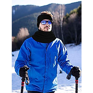 SATINIOR 6 Pieces Ear Warmer Headband Warmer Face Mask Fleece Neck Gaiter Touch Screen Winter Knit Gloves for Men and Women