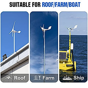 ECO-WORTHY 400W Wind Turbine Generator Power Kit (New Upgrade) with 40A PWM Solar Wind Hybrid Controller for Home/Monitoring/Streetlight/Boat/Solar Wind System