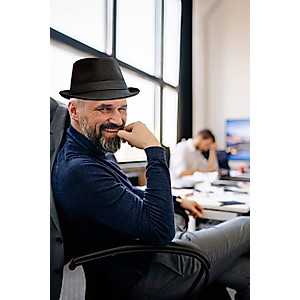 BTREEFLO Unisex Classic Timelessly Fedora Hat Short Brim Manhattan Structured Trilby Hat Fedoras Hats for Men Women Black