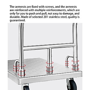 SHIJIANX Moving Platform Hand Truck, Foldable for Easy Storage and 360 Degree Swivel Wheels,Stainless Steel Trolley Flatbed