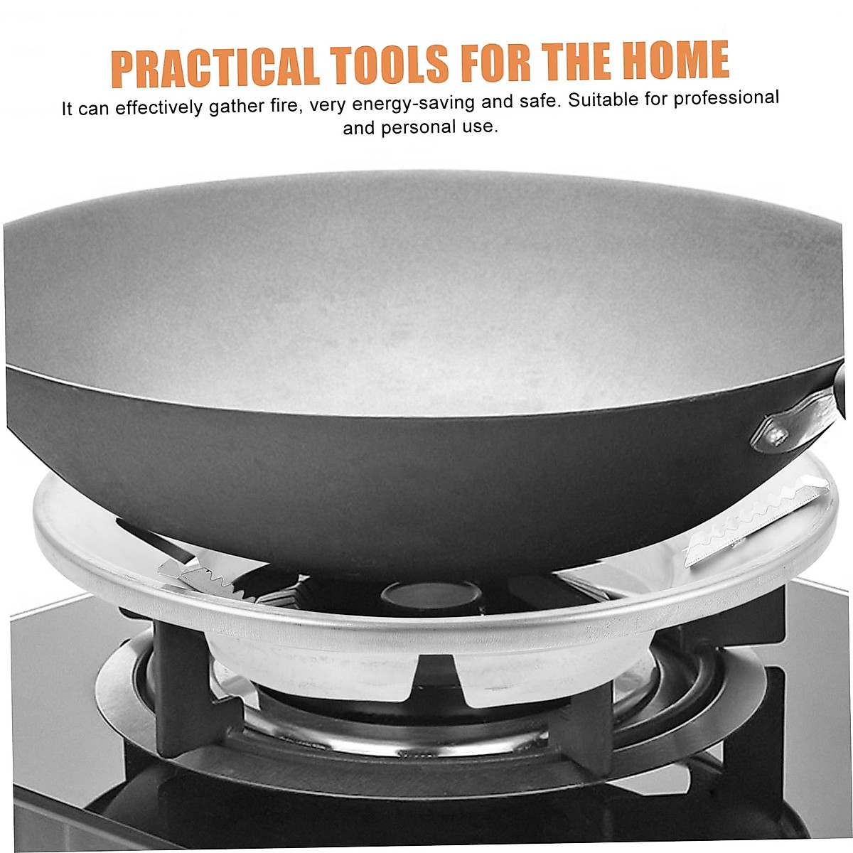 Cabilock Wok Rack Iron Gas Stove Wok Support Ring Wok Support Stand Energy Saving Cooktop Range Pan Gas Cover for Home Restraurant Hotel (Silver)