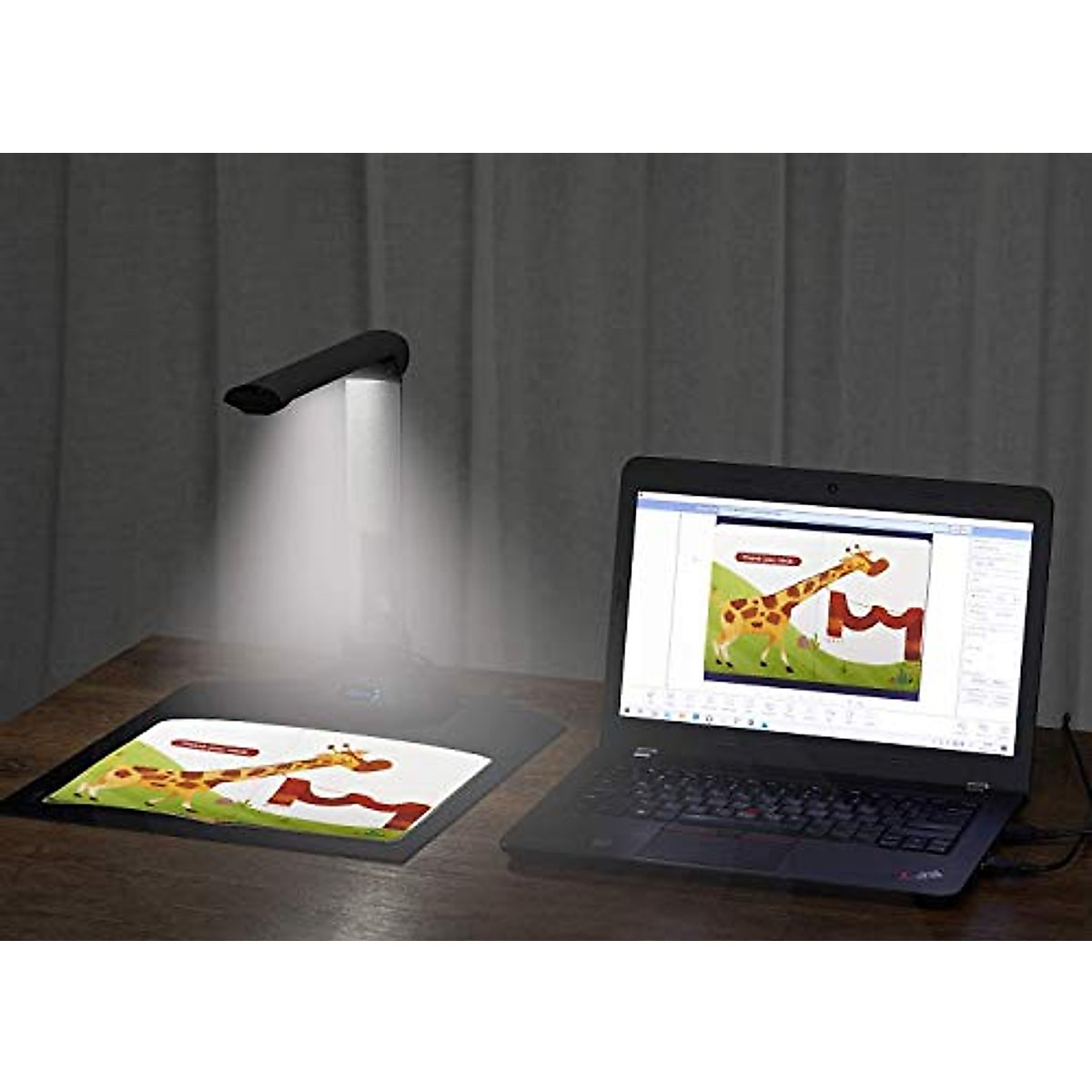 Document Camera for Teachers, Portable USB Visualiser A4 8MP with Auto-Focus and LED Supplemental Light. Excellent for Distance Education Web Classroom Library and Office Conferencing