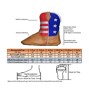 King USA Texas Real Leather Western Boots - Cowboy Bootie for Baby Infant Toddler Boys Girls Newborn 3C