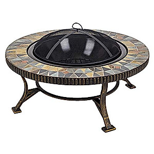 Pleasant Hearth GHP Group OFW088RC fire Pit, Rubbed Gold