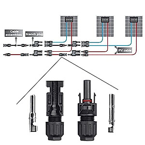 Solar Connectors with Spanners Solar Panel Cable Connectors(12 Pairs)