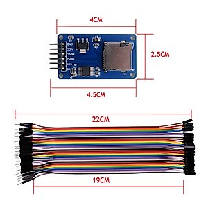 Geekstory 5 PCS Micro SD Card Module Mini TF Card Adapter with Memory Storage Breakout Board SPI Interface Driver + 40 PCS Female to Male Dupont Cable Line for Arduino Raspberry Pi