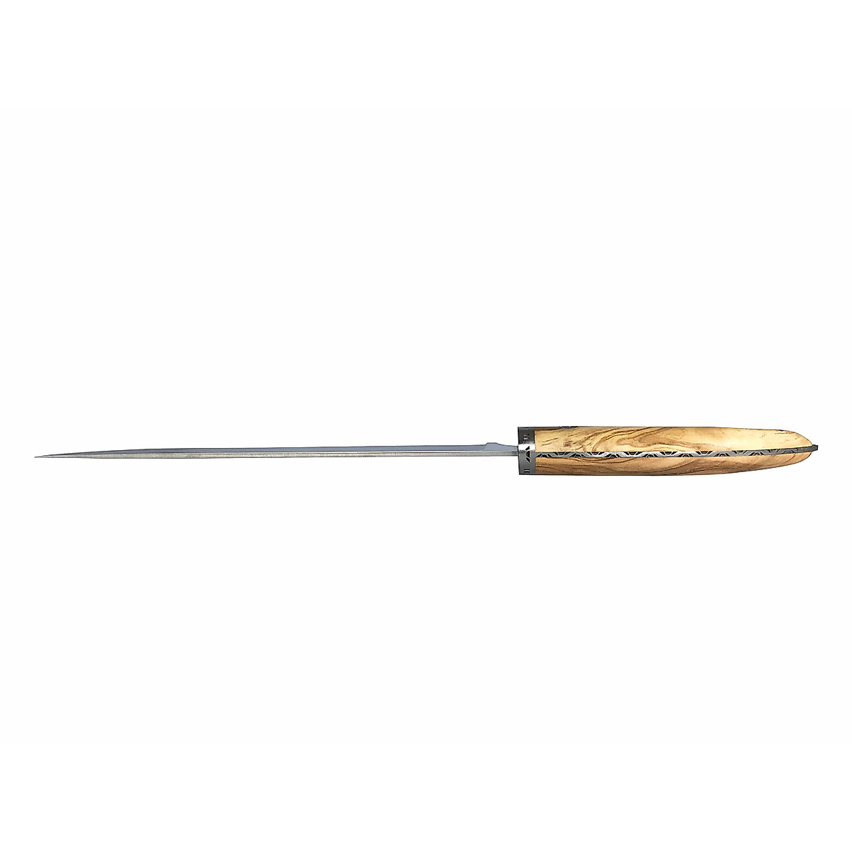 Laguiole en Aubrac Cuisine Gourmet Stainless Fully Forged Steel Made In France Bread Serrated Knife With Olivewood Handle, 9-in / 25cm