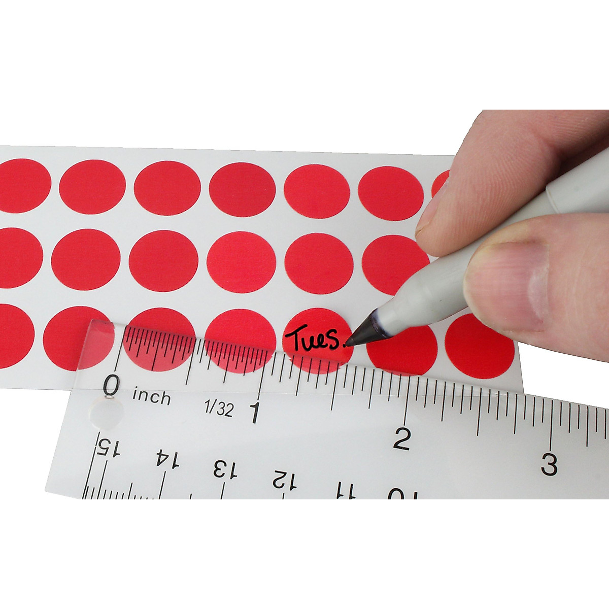 ChromaLabel 1/2 Inch Circle Sticker Labels, Easy to Write On Round Colored Stickers, Permanent Color Coding Label - 5 Assorted Colors Dot Labels, 1200 Colored Sticky Dots per Variety Pack