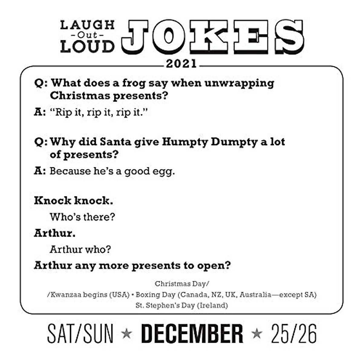 Laugh-Out-Loud Jokes 2021 Day-to-Day Calendar: 1,000 Punny Jokes