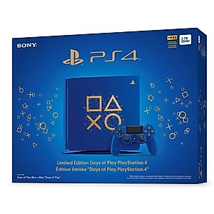 Playstation 4 Slim 2TB SSD Limited Edition Days of Play Blue Console with Controller Bundle Enhanced with Fast Solid State Drive (Renewed)