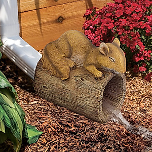 Jolly the Squirrel Gutter Guardian Downspout Statue