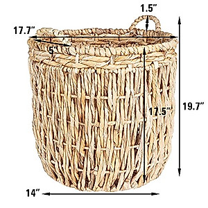 Household Essentials Brown Tall Round Wicker Storage Basket