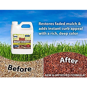 Mulch Worx Red Mulch Color Concentrate - Quart - Treats 2,800 Sq. Ft. - Deep Burgundy Red Mulch Dye Spray