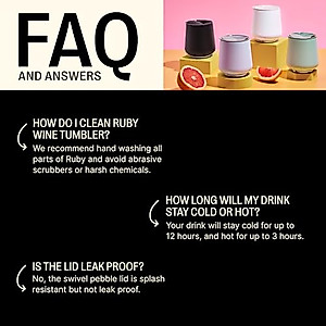 Fellow 12 oz Ruby Wine Tumbler - Insulated Stainless Steel Wine and Cocktail Tumbler with Ceramic Interior and Swivel Pebble Lid (Mint Chip)