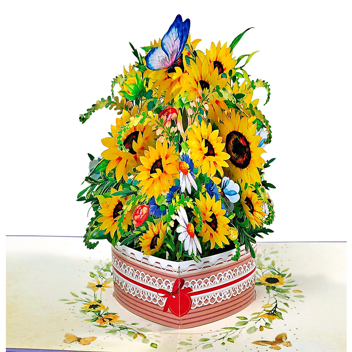 CUTPOPUP Mother's Day Card Pop Up, Birthday 3D Greeting Card (Sunflowers Vase)