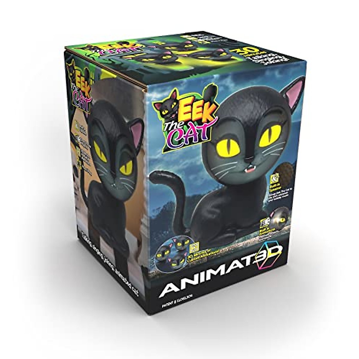 ANIMAT3D Eek The Cat Talking Animated Black Cat with Built in Projector & Speaker Plug'n Play