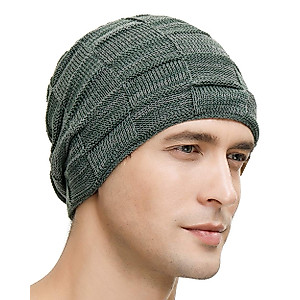 Vgogfly Slouchy Beanie for Men Winter Hats for Guys Cool Beanies Mens Lined Knit Warm Thick Skully Stocking Binie Hat