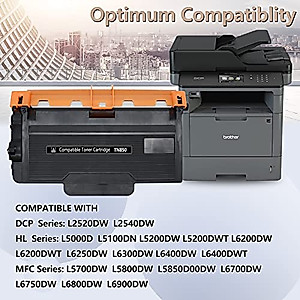 Drprint TN 850 High Yield, Compatible for Brother TN850 Toner, TN-850 TN820 to Use with HL-L6200DW MFC-L5850DW MFC-L5700DW HL-L5200DW MFC-L5900DW (2 Pack)