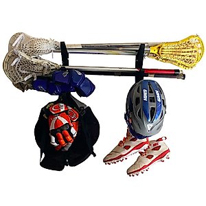 StoreYourBoard Lacrosse Stick Wall Storage Rack, Lax Sticks Pads and Equipment, Home and Garage Organizer Mount