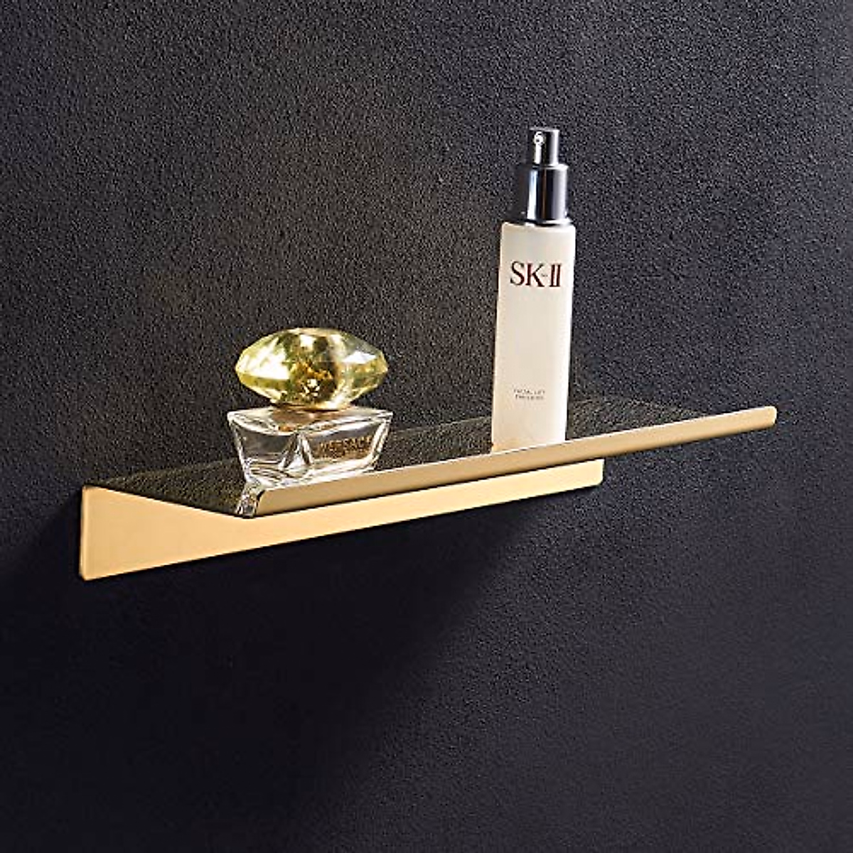 BGL Metal Wall Shelf, Metal Floating Shelf Gold 15.7 Inches Wall Mount Stainless Steel 304 for Bathroom Organizer