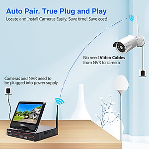 Cromorc 5MP Surveillance Bullet Camera Weatherproof Outdoor Indoor 3.6mm Lens IR Cut Day&Night Vision with 5DB Antenna with Bracket with Power Adapter Built-in Microphone