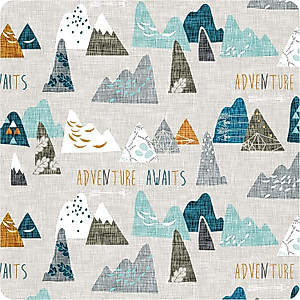 BapronBaby Adventure Awaits Wet Dry Bag - Waterproof Two Zipper Pockets - Reusable for Mealtime, Diapers, Stroller, Snacks, Swimsuits - Machine Washable - 11" x 9"