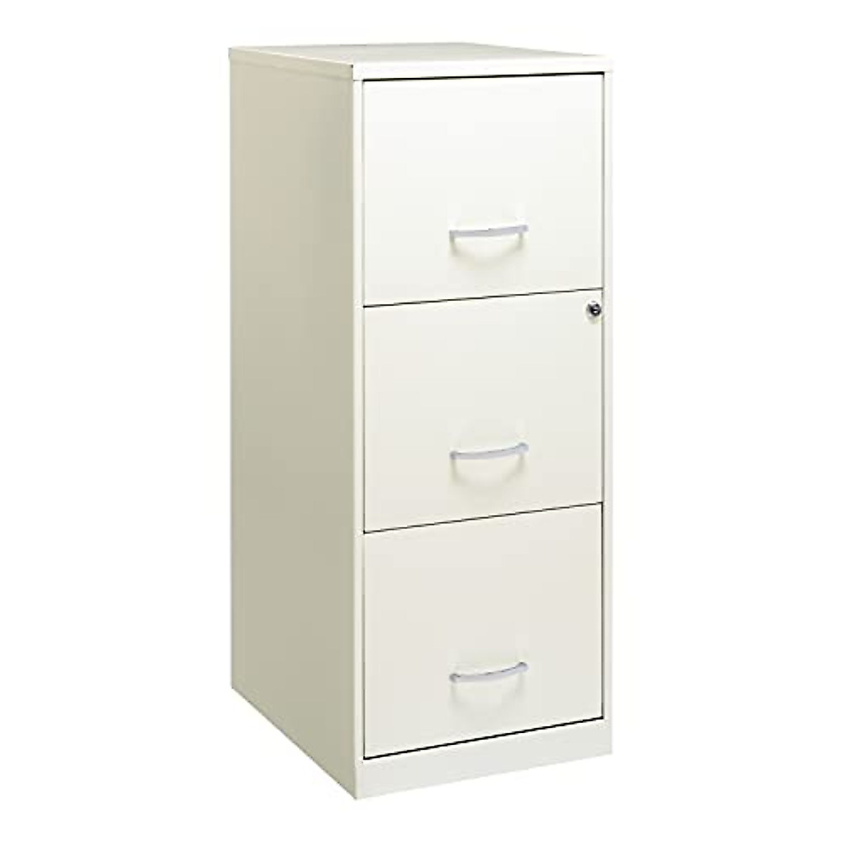 Office Dimensions 3 Drawer Lock SOHO Vertical File Cabinet, 18-Inch, White