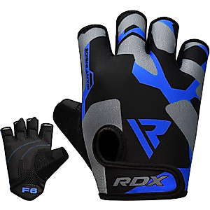 RDX Weight Lifting Gloves Gym Fitness Workout, Anti Slip Padded Palm Elasticated Strength Training Equipment Men Women Half Finger Exercise Bodybuilding Calisthenics Cycling Rowing Climbing