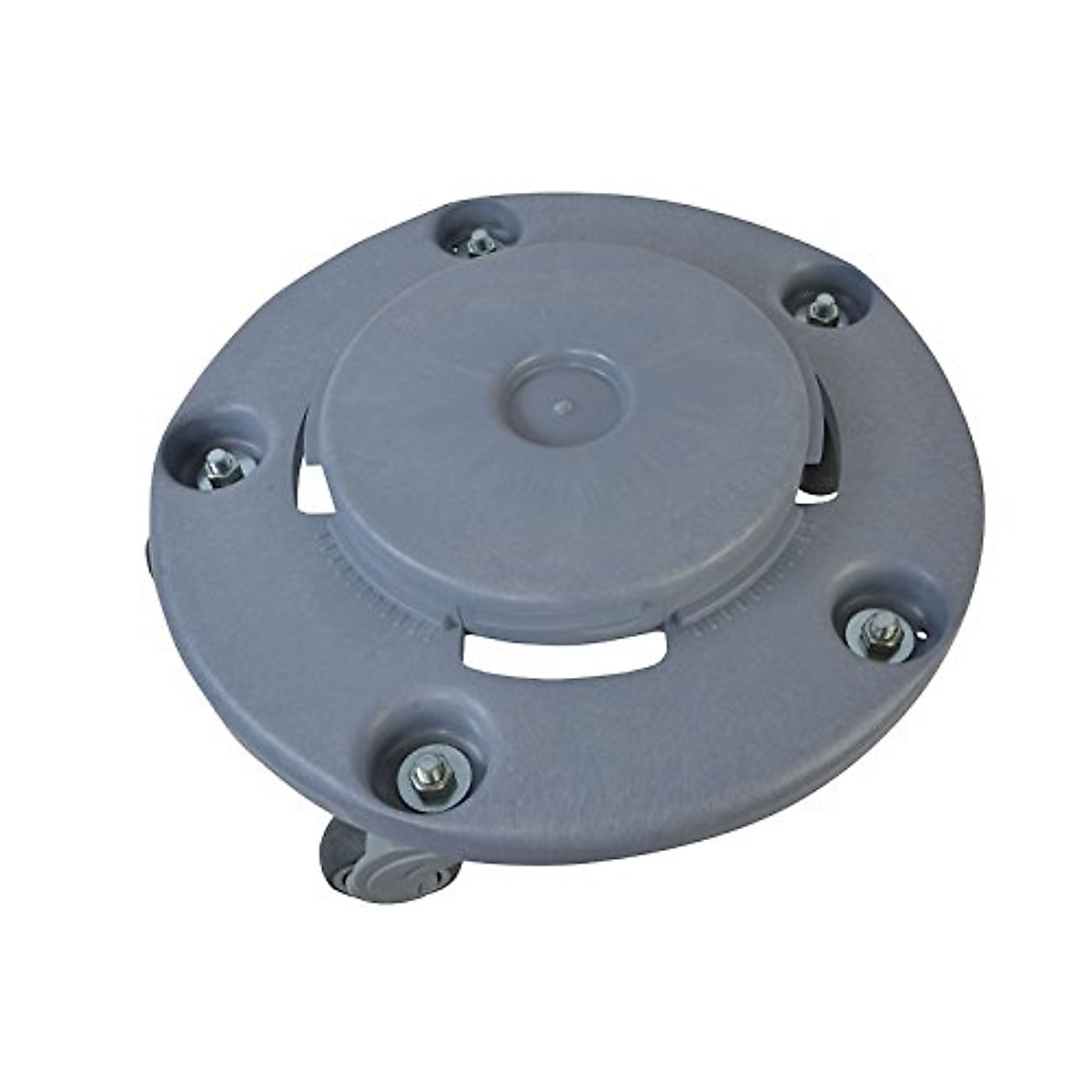 Janico 1041 Quiet Trash Can Dolly, Non Marking Casters, Round, 18"x18"x6", Grey