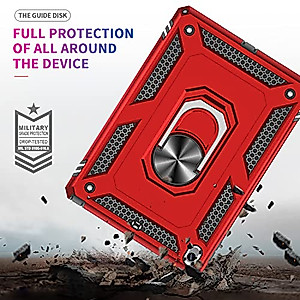 LeYi for iPad 9th Generation Case for Boys Kids, iPad 8th/ 7th Generation Case with Magnetic Stand, iPad 10.2 Case Military-Grade Shockproof Kickstand Protective Cover for Apple iPad 10.2 Inch, Red