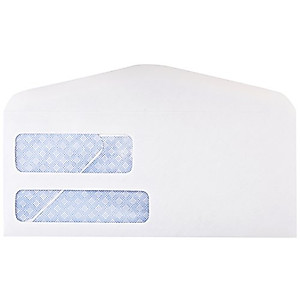 Amazon Basics #9 Double Window Security Tinted Envelopes, White, 500 ct