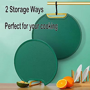 Cutting Board for Chopping, Flexible Large Plastic Cutting Boards Mats for Kitchen, Dishwasher Safe Easy Grip Handle Space Saving, Ergonomic Design, Green