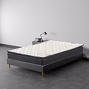 Continental Sleep 9-Inch Medium Firm Pillowtop Pocketed Coil Hybrid Mattress, Full, white