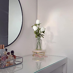 DILATATA Artificial Realistic Roses White Flowers 24" Real Touch Silk Roses Bouquet Long Stems Rose Fake Roses Decor for Home Party Wedding Table Centerpieces Roses Realistic - 5 Pcs