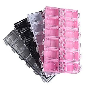 HEALLILY Nail Box 4pcs/pack 12 Grids Plastic Organizer Box Nail Art Tool Jewelry Storage Box Rhinestone Organizer Container Case for Rhinestone Beads Ring Earrings Nail Organizers and Storage