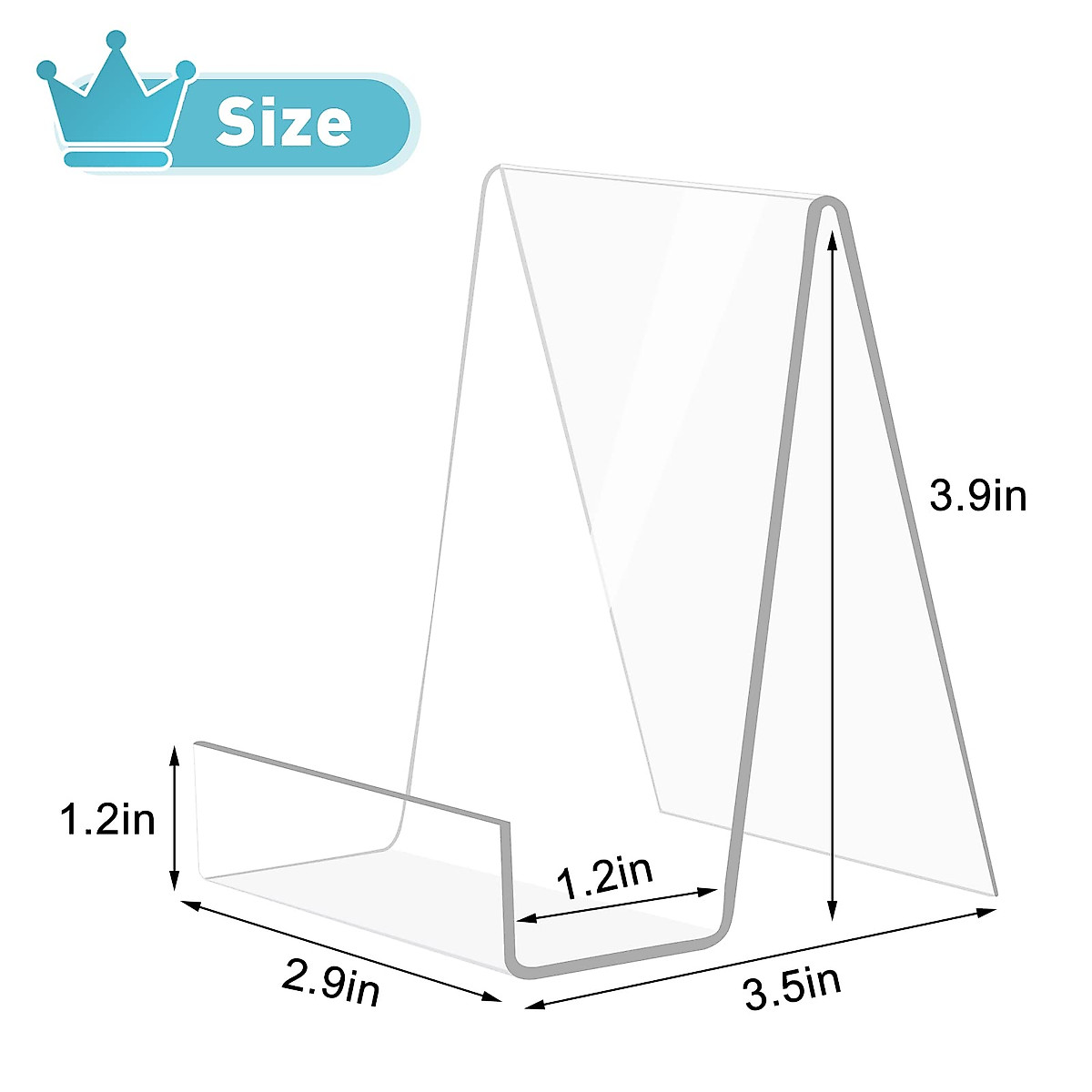 trophable 4 Pack Acrylic Book Stand Thickened Clear Book Display Easel Holder for Displaying Tablets Newspaper Magazines Notebooks Textbooks CDs (Clear-Small)