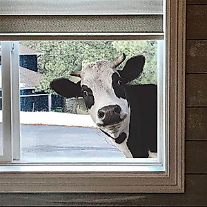 Cow Window Cling,Cow Lover Gift Window Decal,Cute Animal Wall Decor, Weird Stuff Wall Decor for Farmhouse Classroom Office Kids' Room