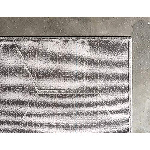 Unique Loom Trellis Frieze Collection Area Rug - Geometric (5' 1" x 8', Light Gray/ Ivory)