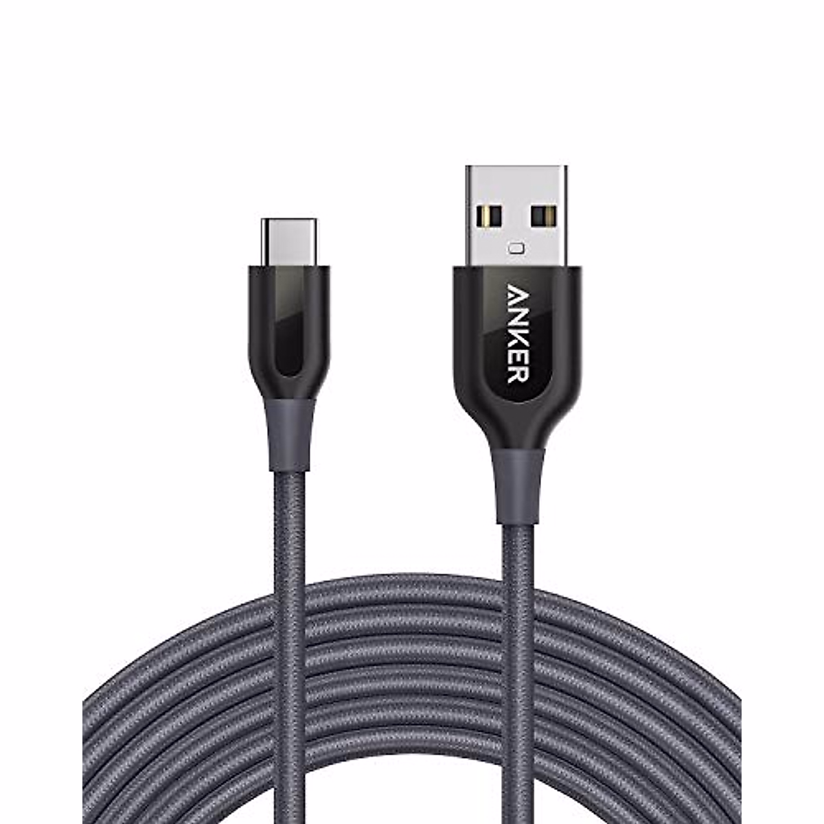 USB C Cable, Anker Powerline+ USB-C to USB-A [10ft], Double-Braided Nylon Fast Charging Cable, for Samsung Galaxy S10/ S9 / S9+ / S8 / S8+ / Note 8, LG V20 / G5 / G6, and More (Gray)
