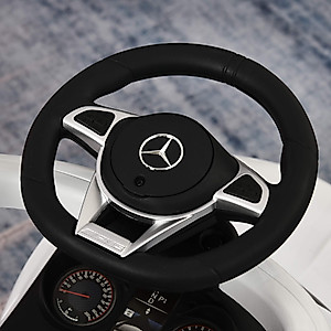 Aosom 3 in 1 Kids Ride on Push Car Stroller Sliding Walking Car for Toddler with Underneath Storage, Horn, Music, Working Steering Wheel, White