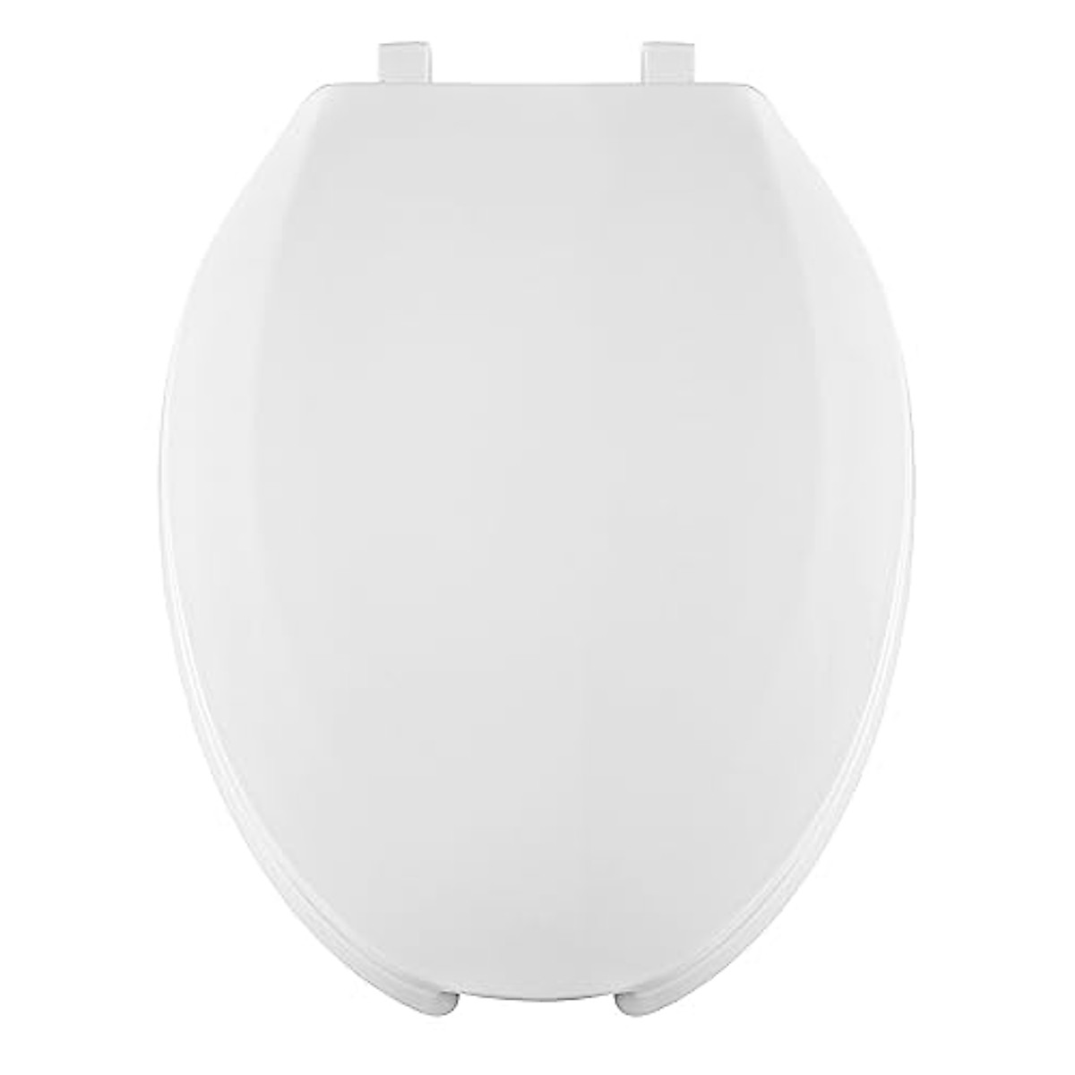 Centoco Elongated Toilet Seat, Lock In Place, Fast-N-Lock Mounting, Open Front With Cover, Commercial, Plastic, Made in the USA, 820STSFE-001, White
